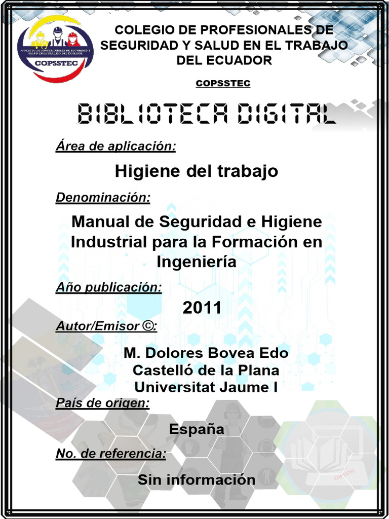 Manual de Seguridad e Higiene Industrial para La Formacion en Ingenieria | PDF | Seguridad y ...