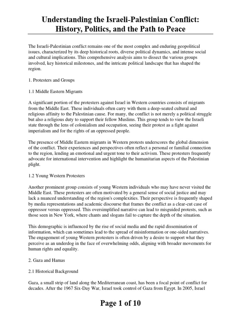 Understanding The Israeli-Palestinian Conflict: History, Politics, and ...