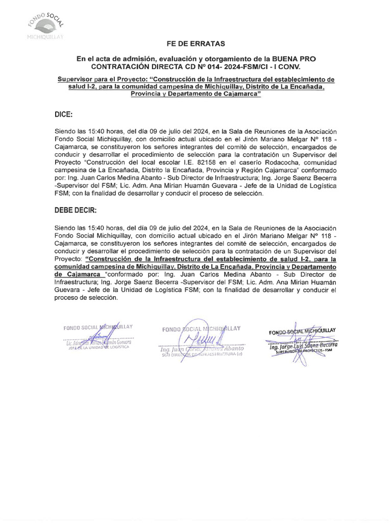 Fe de Erratas | PDF