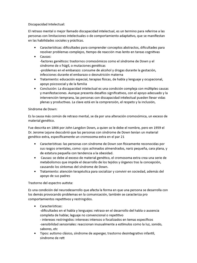 Discapacidad Intelectual | PDF | Discapacidad intelectual | Espectro ... Discapacidad Intelectual | PDF | Discapacidad intelectual | Espectro ...