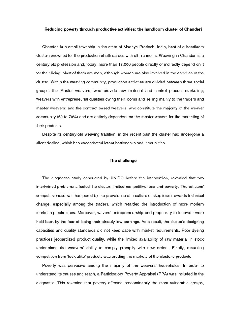 Case Study Chanderi2 | PDF | Poverty | Poverty & Homelessness