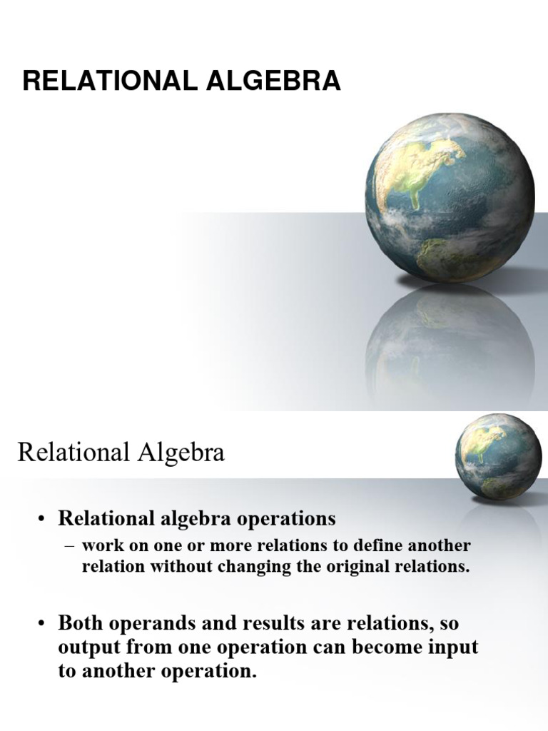 Relational Algebra | Download Free PDF | Relational Model | Data Management Software