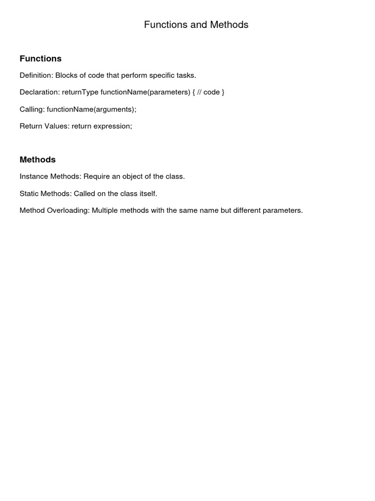 Understanding Functions and Methods | PDF | Computers