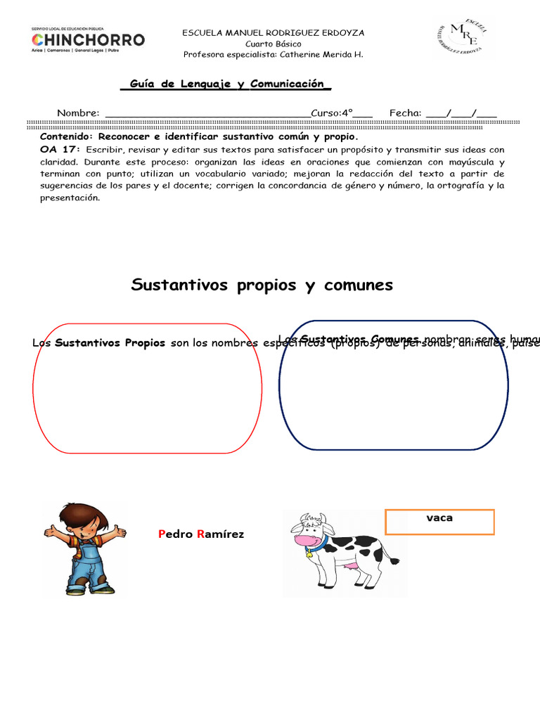 Identificación de Sustantivos Comunes y Propios | PDF | Lingüística