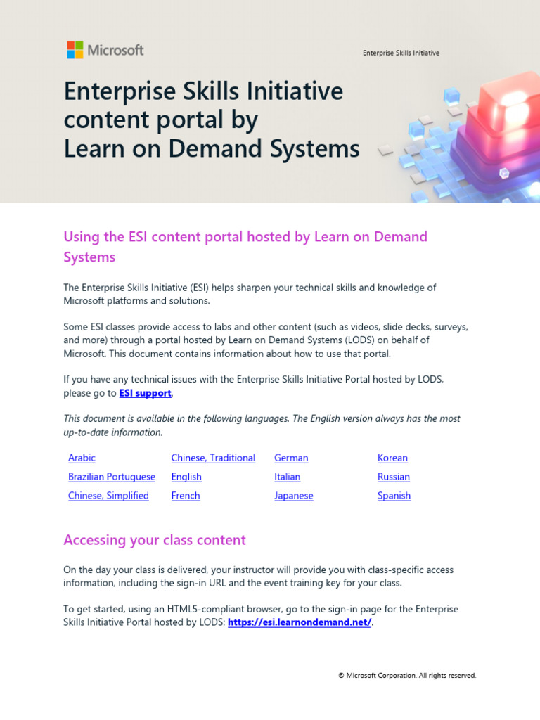 ESI Portal User Guide for Microsoft Training | PDF | Microsoft | Computing