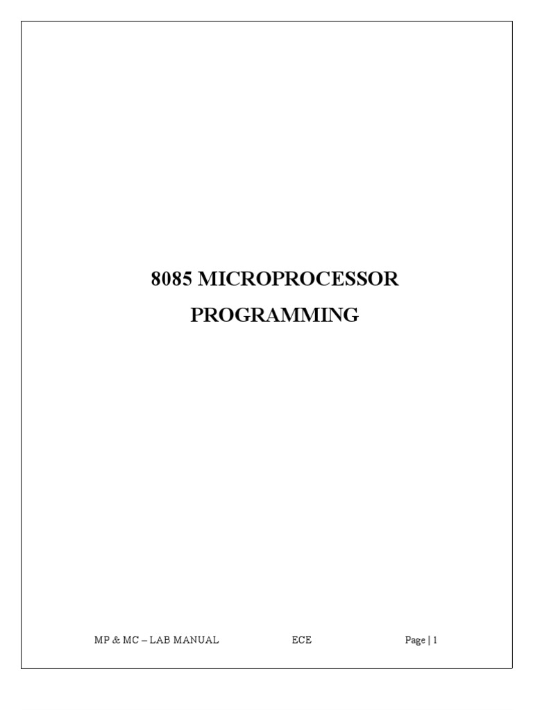 Microprocessors Lab Manual | PDF | Assembly Language | Instruction Set
