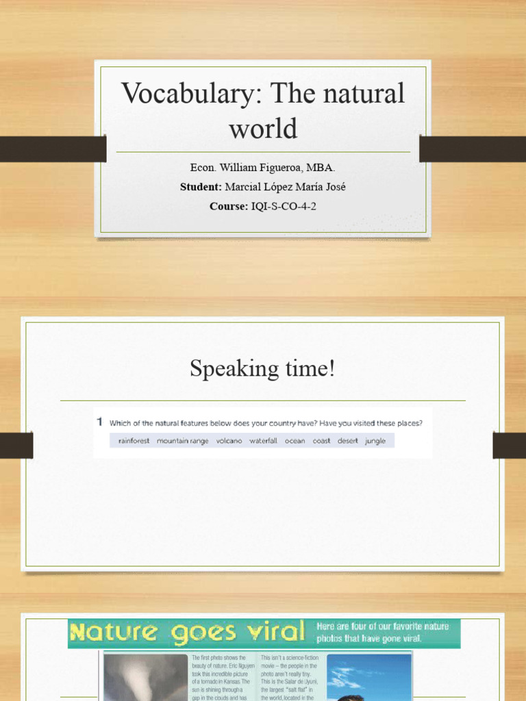 Vocabulary The Natural World | PDF