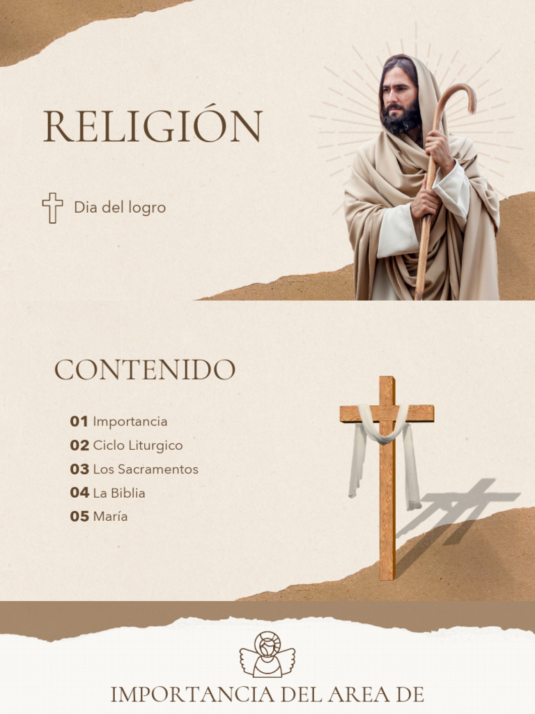 Presentación Vida de Jesucristo Collage Beige | PDF | María, madre de ...