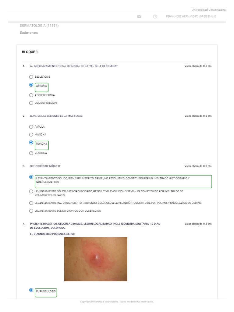 Primer Parcial Derma | PDF | Inmunología | Condiciones cutáneas