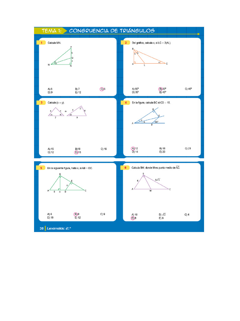 Congruencia y Semejanza de Tri-Ngulos | PDF