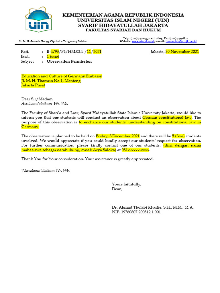 TEMPLATE-DRAFT-ObservationPermission (ToEmbassy) FSH Header | PDF