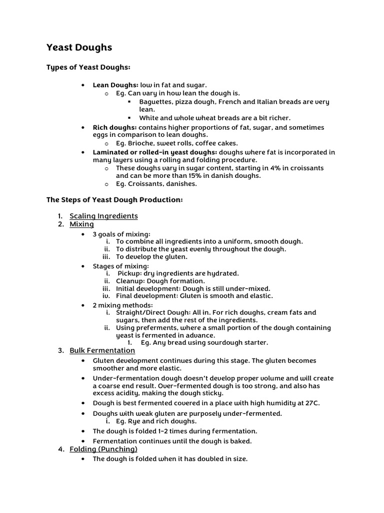 Worksheet VCC Yeast Stuff | PDF | Breads | Dough