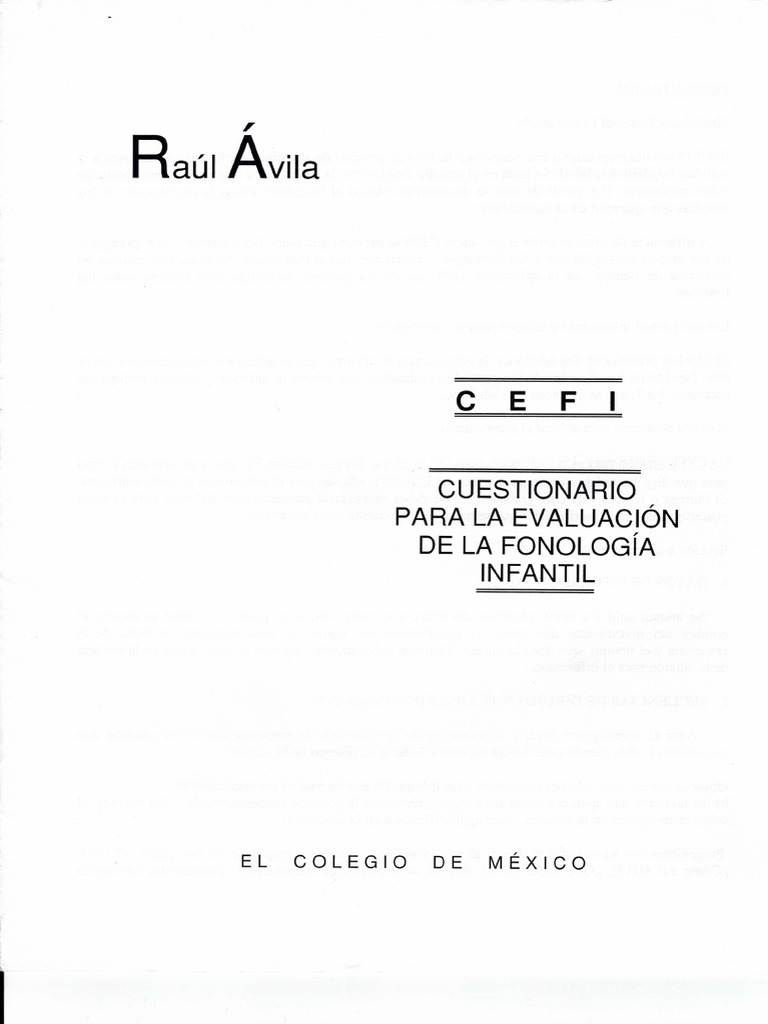 CEFI-Cuestionario para La Evaluación | PDF