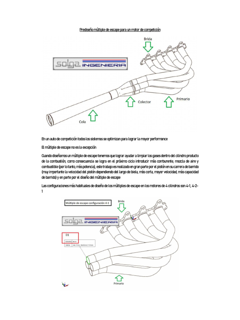 Diseño de Múltiples de Escape en Motores | PDF | Coche | Motores