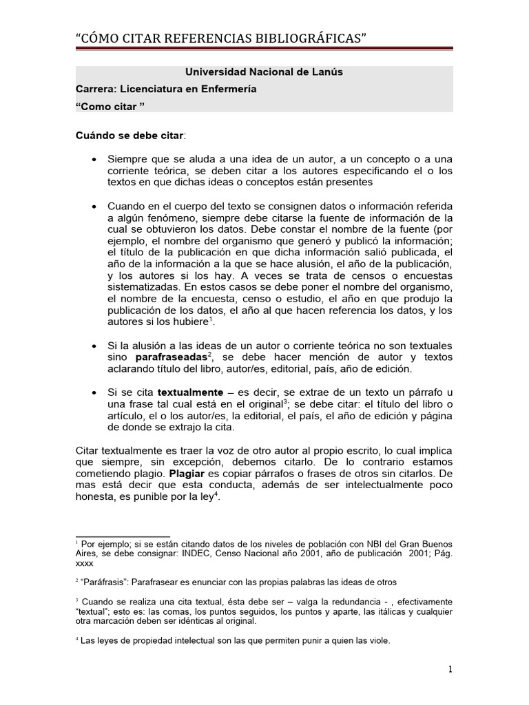 Guía para Citar Referencias Bibliográficas | PDF | Plagio