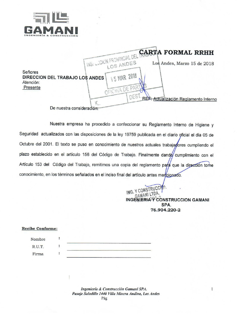 Cartas Seremi y Inspeccion del trabajo | PDF