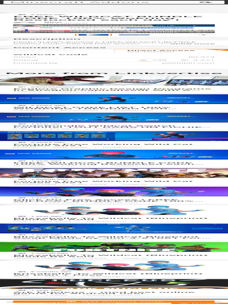 FREE WILDCAT BUNDLE CODE 100 Wokring Restocked Each Day ! Linkvertise ...