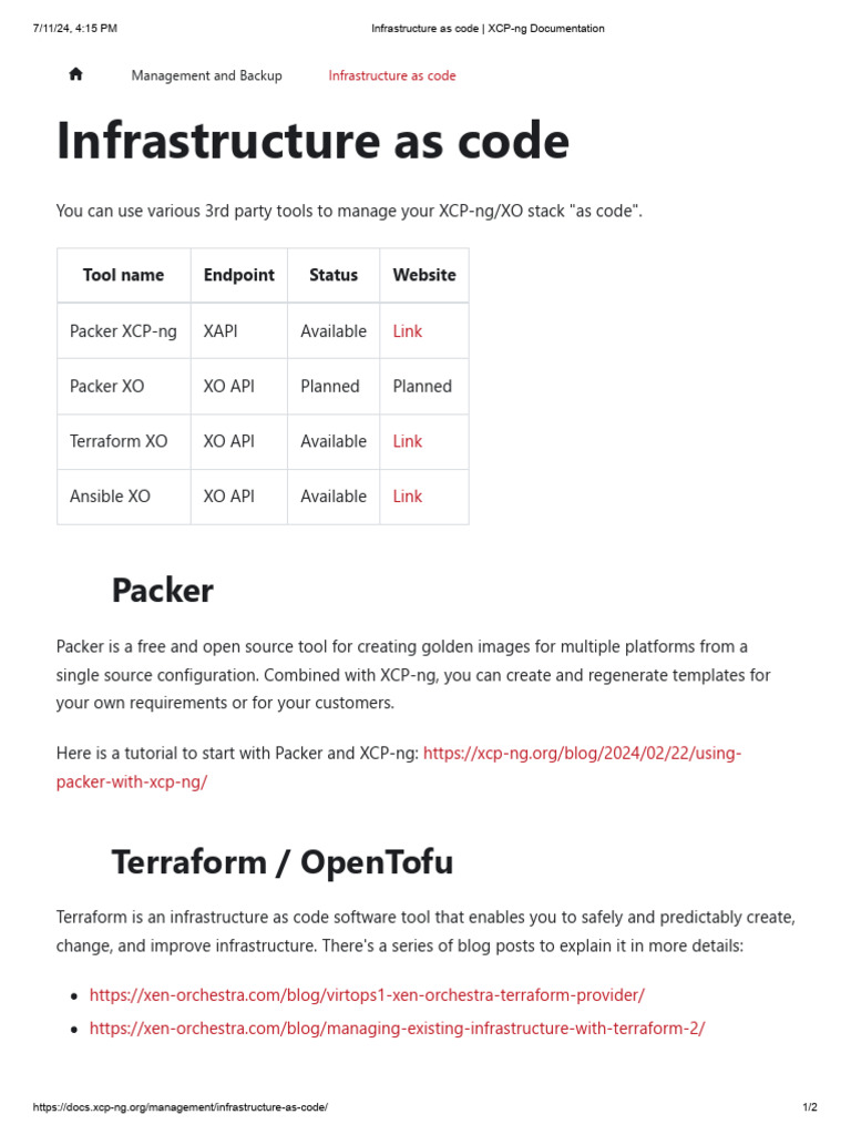 XCP-ng: Infrastructure as Code | PDF | Open Source | Software