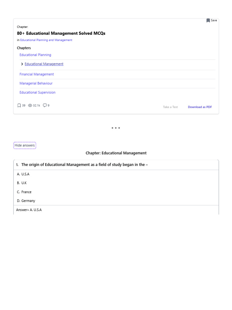 80+ Educational Management Solved MCQs With PDF Download | PDF ... 80+ Educational Management Solved MCQs With PDF Download | PDF ...