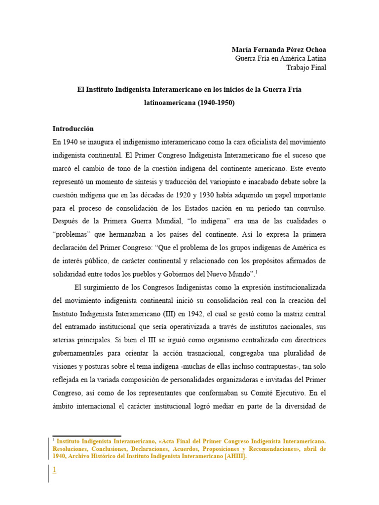 Indigenismo Interamericano (1940-1950) | PDF | México | Perú