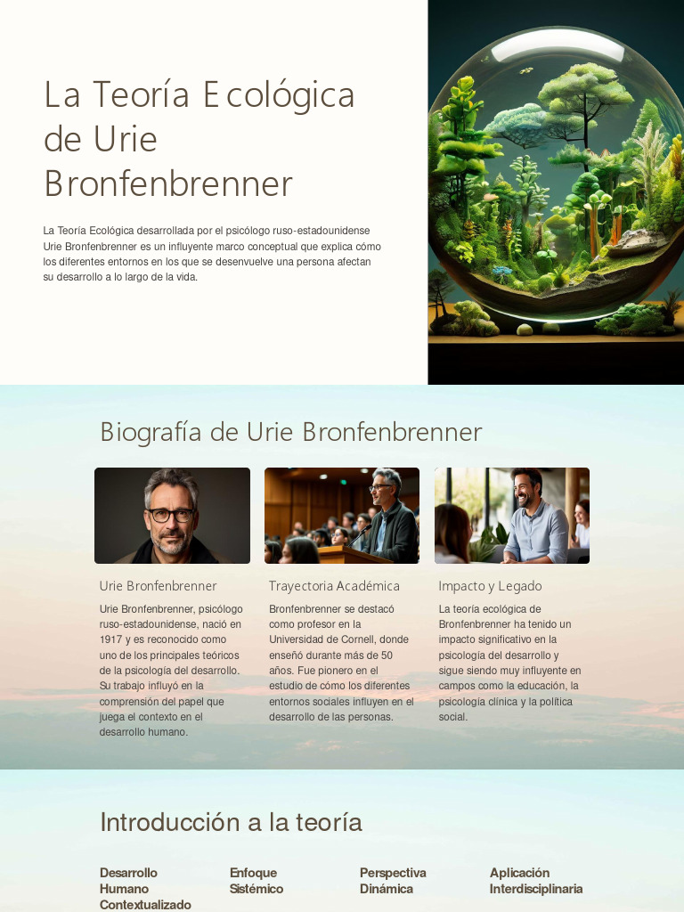 La Teoria Ecologica de Urie Bronfenbrenner | PDF | Sicología | Teoría