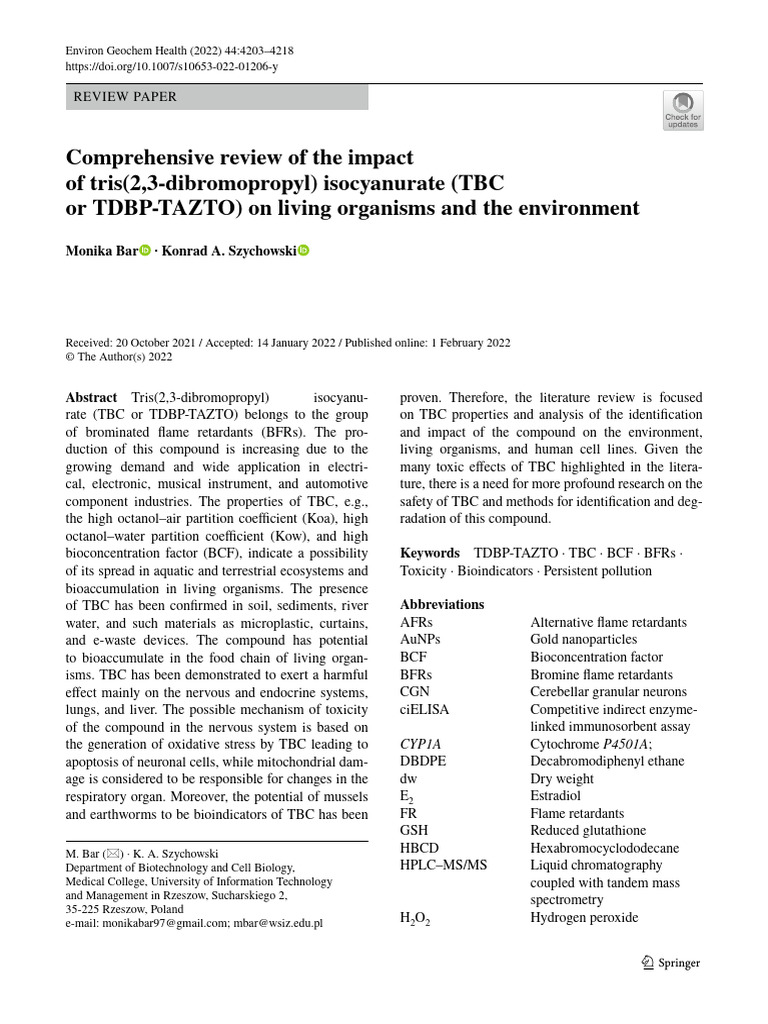 Comprehensive Review of The Impact of Tris (2,3-Dib | PDF