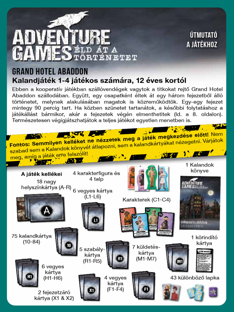 Adventure Games Grand Hotel Abaddon RULES H | PDF