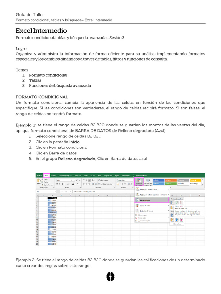 Guia Excel Intermedio - Sesion 03 | PDF | Microsoft Excel | Informática