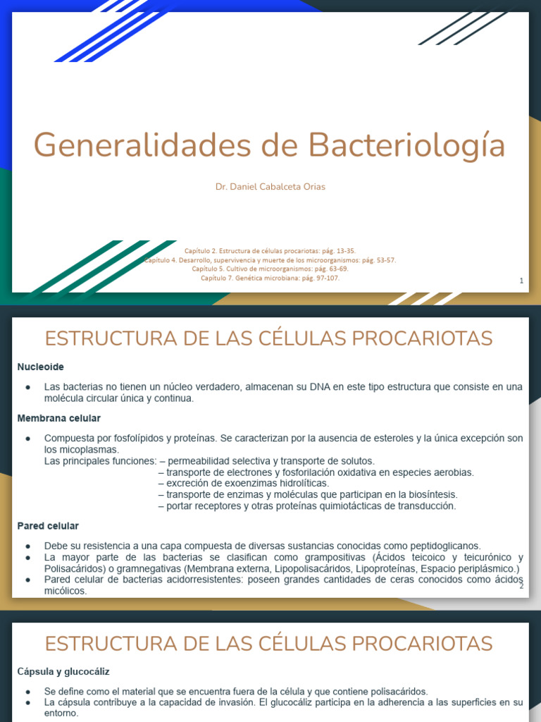 Unidad 6. Generalidades de Bacteriología. | PDF | Las bacterias | Biología Celular)
