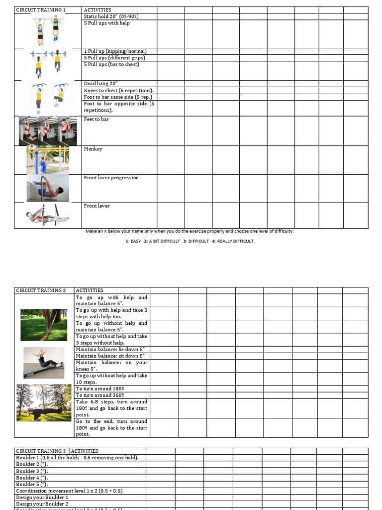 UD 9 Calistenia Worksheets | PDF | Physical Exercise | Strength Training