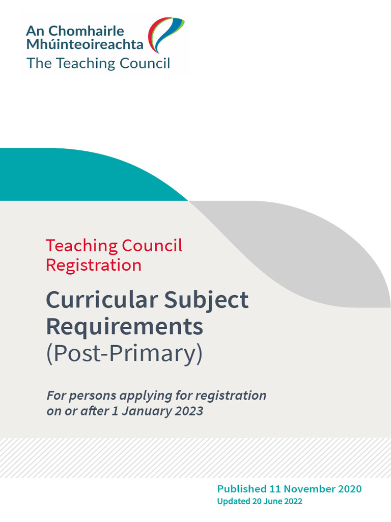 Post-Primary Teacher Registration Criteria | PDF | Academic Degree ...