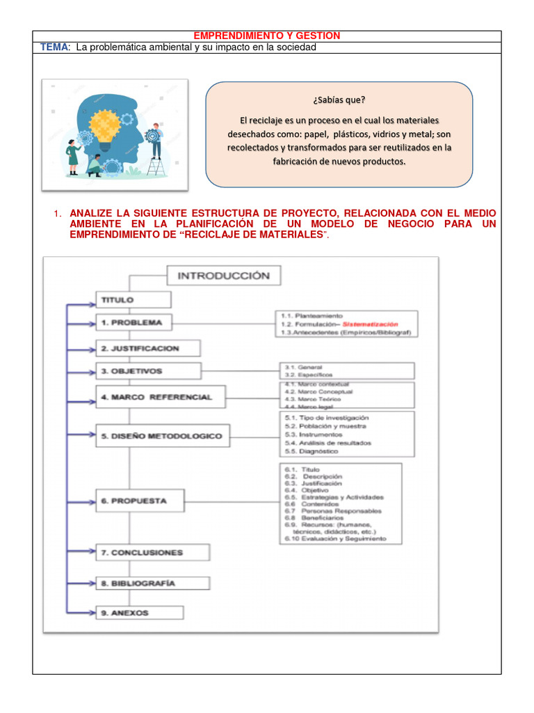 Proyecto Interdisc. Emprend. Gestion. | PDF | Plan de negocios | Reciclaje