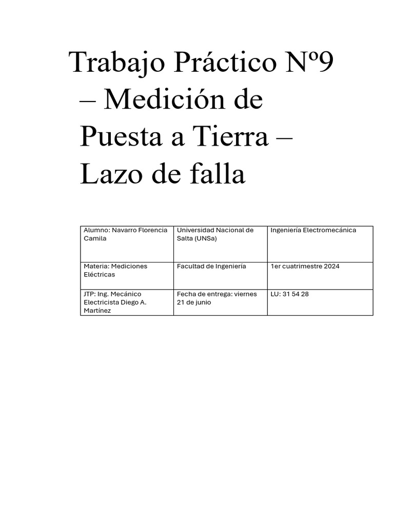 TPN°9 NavarroFlorenciaCamila | PDF | Resistencia Eléctrica y Conductancia | Medición