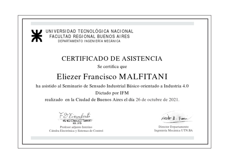 Certif MALFITANI | PDF