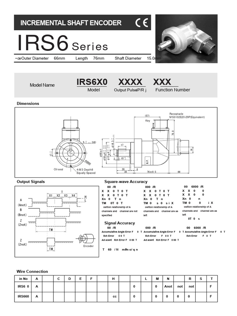 Encoder IRS6 Series | PDF | Capacitor | Electrical Connector