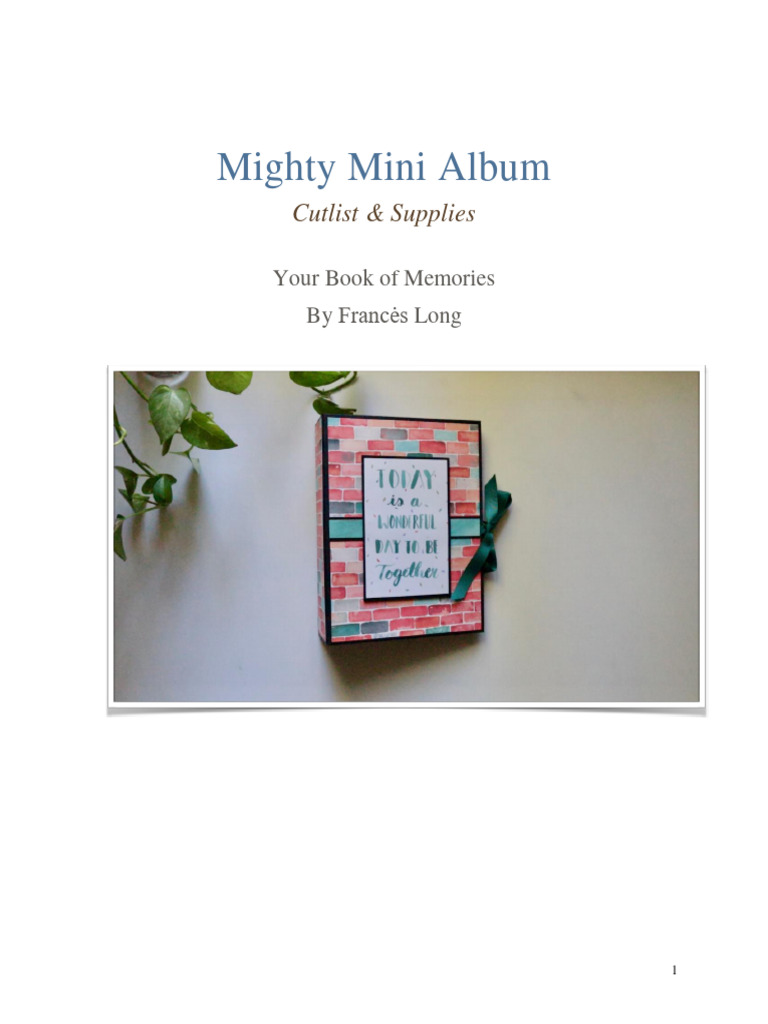 Mighty Mini Album Cutlist & Supplies | PDF | Stationery