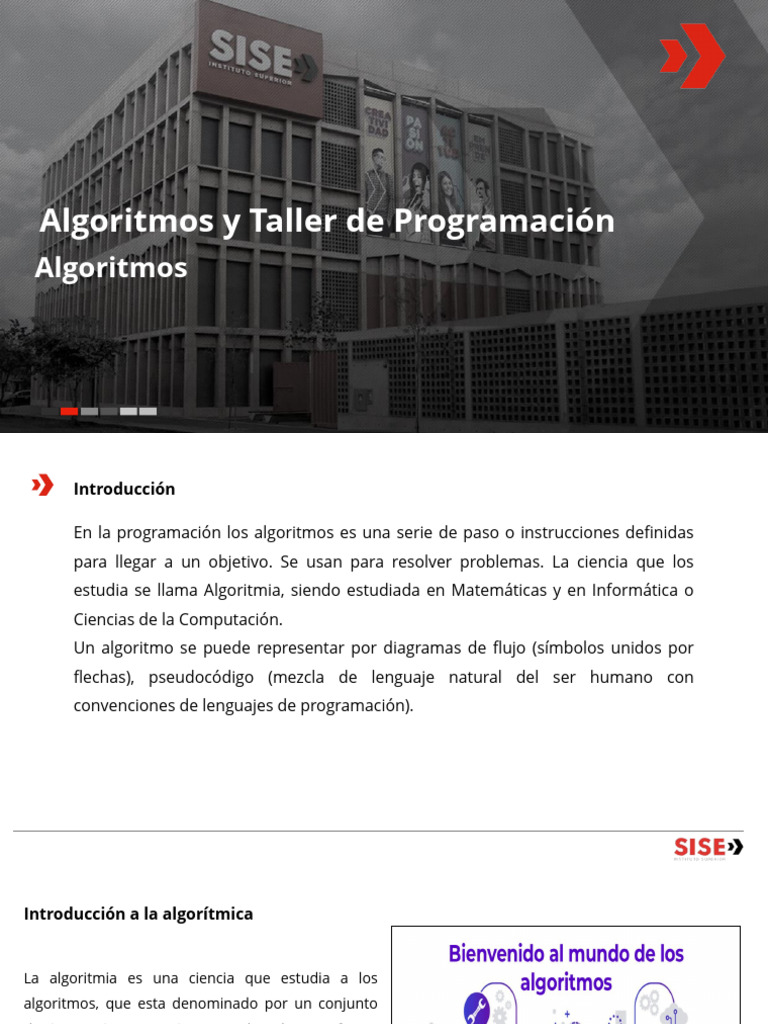 Presentación 1 - Algoritmos | PDF | Algoritmos | Lenguaje de programación