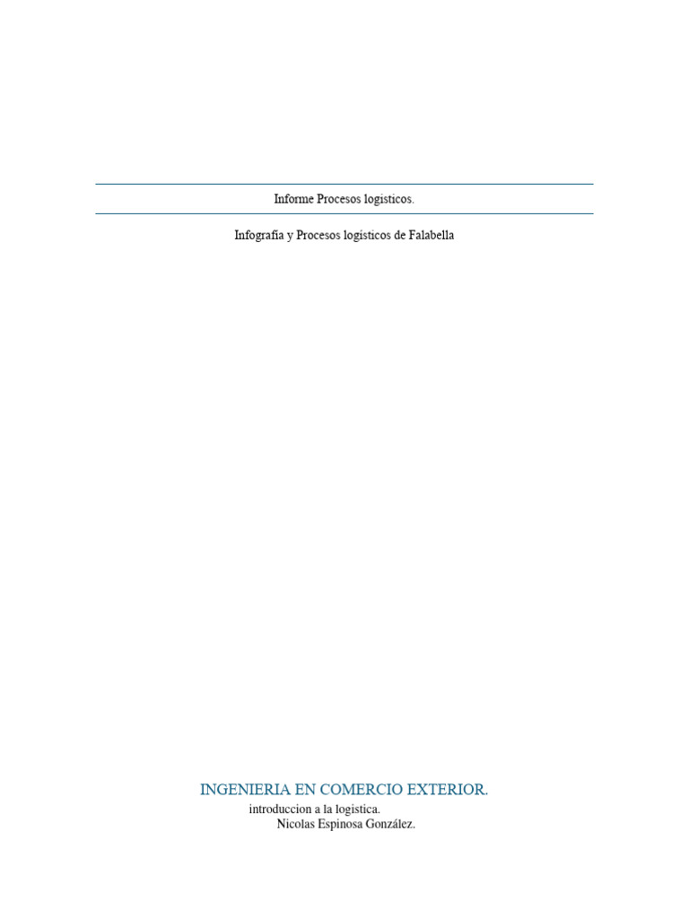 Informe Procesos Logisticos | PDF | Economias