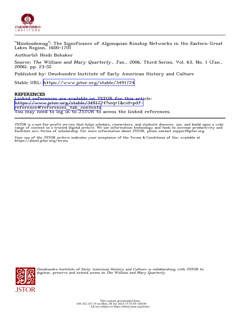 Bohaker NindoodemagSignificanceAlgonquian 2006 | PDF | Ojibwe | Great ...