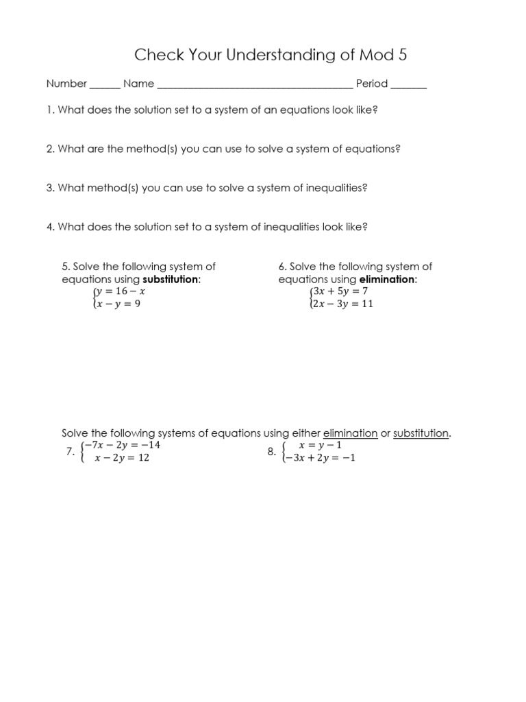 Mod 5 Review-1 | PDF | Equations | Mathematical Objects