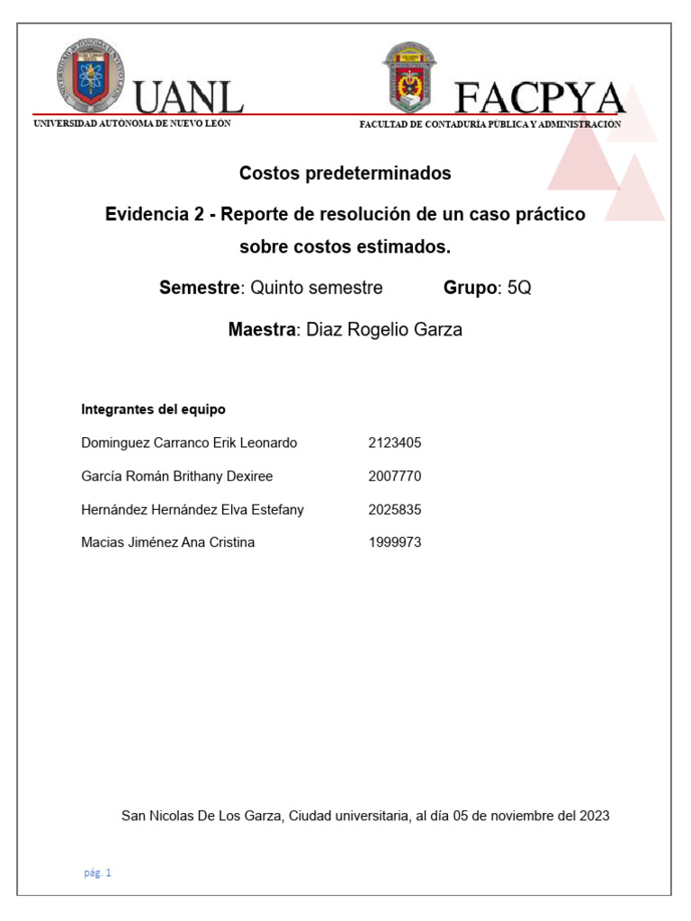 Ev 2 Costos Pred | PDF | Salario | Toma de decisiones