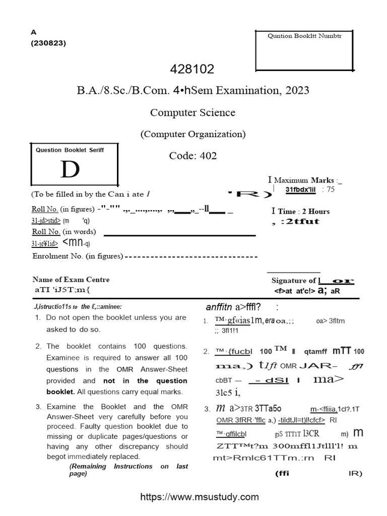 Ba BSC Bcom 4 Sem Computer Science Computer Organization | PDF | Computer Memory | Flash Memory