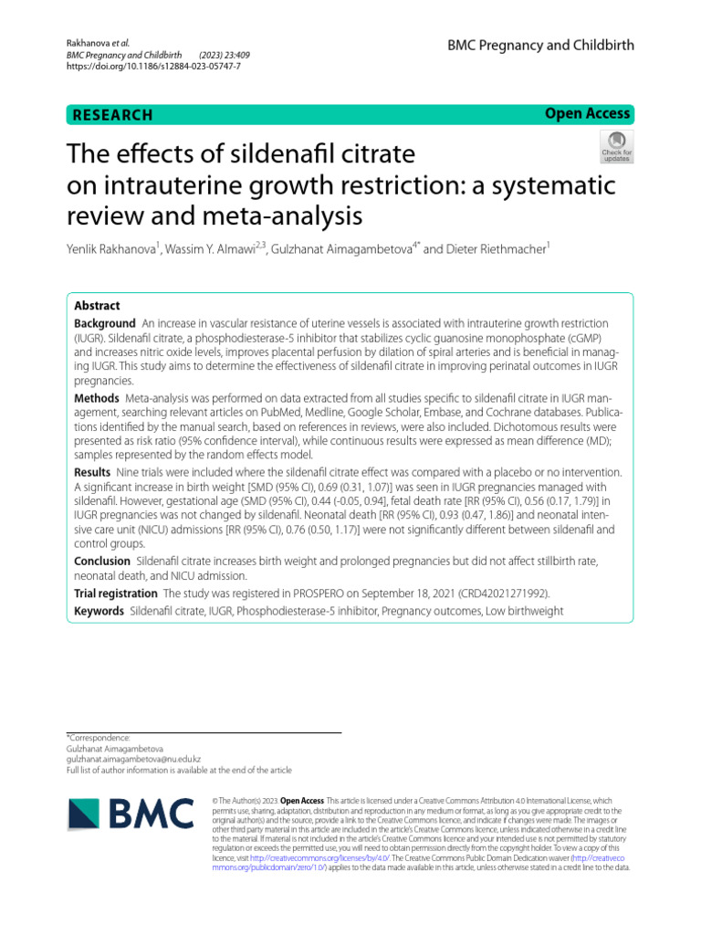 Sildenafil + IUGR | PDF | Placenta | Fetus