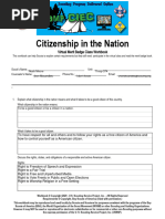 Citizenship in the Nation Workbook | PDF | Boy Scouts Of America | Scouting