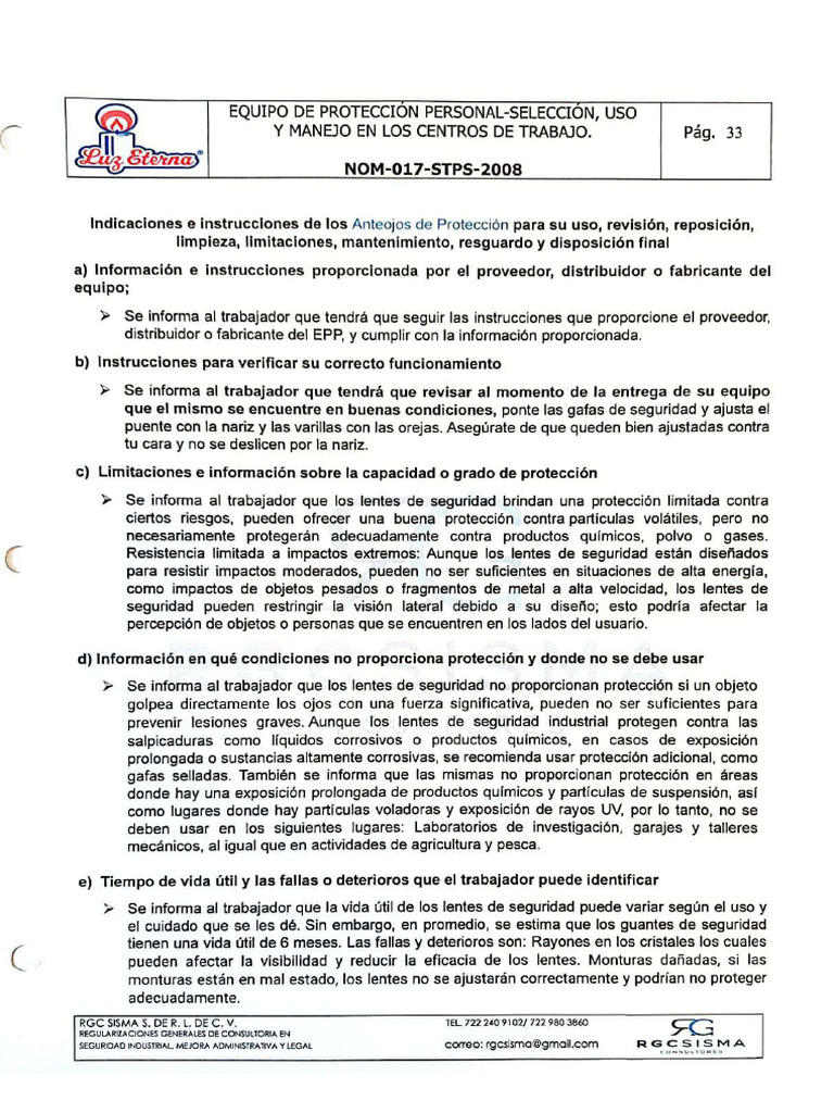 Nom 017 Conservacion, Uso y Limpieza de Epp | PDF