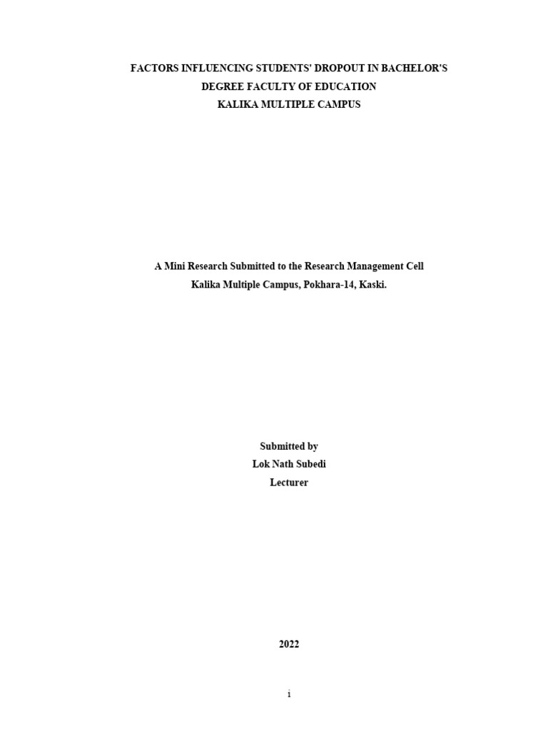 Factors Influencing Education Dropout | PDF | Motivation | Motivational