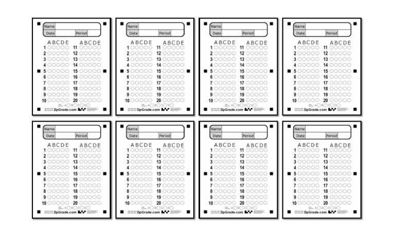 Hoja de Respuestas Zip Grade | PDF