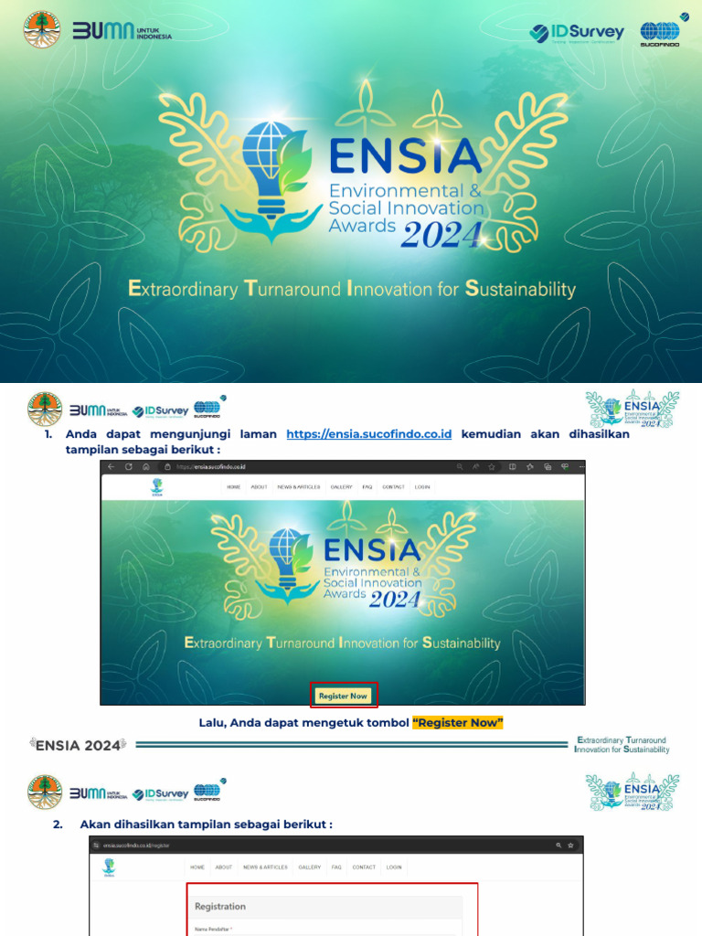 Panduan Pendaftaran ENSIA Tahun 2024 | PDF