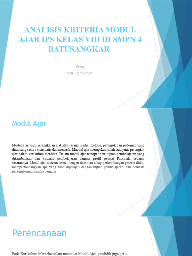 Analisis Kriteria Modul Ajar Ips SMPN 4 BTS | PDF | Karier & Perkembangan