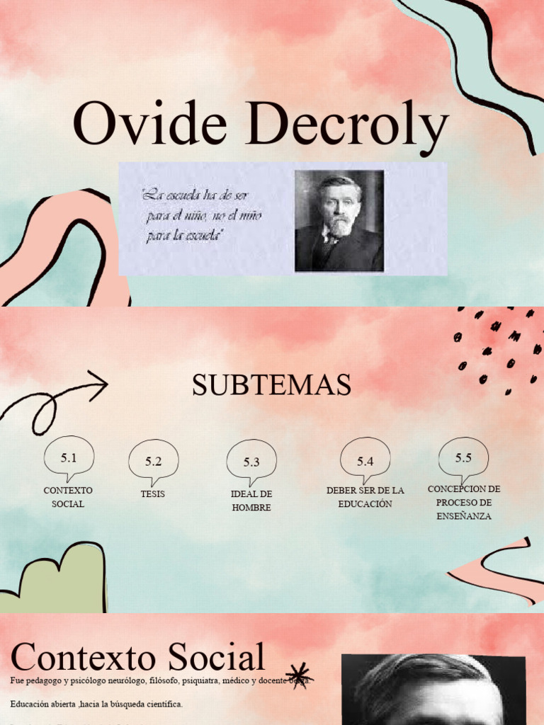 Ovide Decroly | PDF | Aprendizaje | Ciencia cognitiva